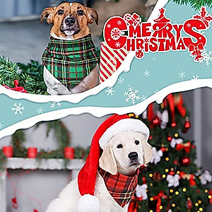 50 Pieces Christmas Dog Bandanas Classic Plaid Dog Bandanas for Dogs Triangle Scarf Plaid Dog Kerchief for Christmas Pet Costume Accessories Decoration (25.6 x 17.7 x 17.7 Inch)