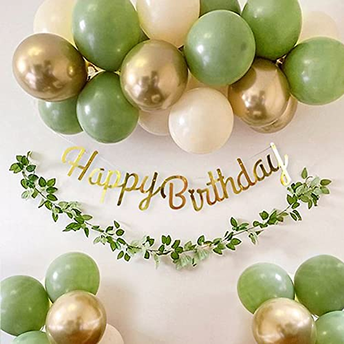 JOYYPOP Sage Green Balloons 110 Pcs Olive Green Balloon Garland Kit 5 inch+10 inch+12 inch+18 inch Green Balloons for Baby Shower Birthday Party Decorations