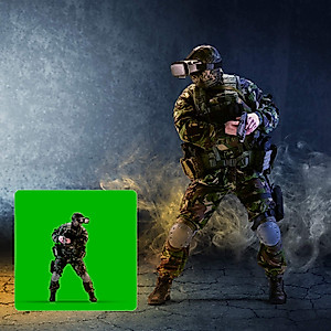 excelimage Pull-Down Green Screen Backdrop, 79”x75” Auto-Locking Chroma Key Panel with Wrinkle-Resistant Green Fabric for YouTube Videos, Music Videos, Photography, TIK Tok, or Gaming (Black)