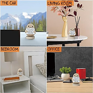 Uisky AA Mini Funny Positive Energy Potato Car Accessories Dashboard Decorations,Knitted Toy with Encouragement Card Creative,Car Interior Gift for People Who Love Cute Things.