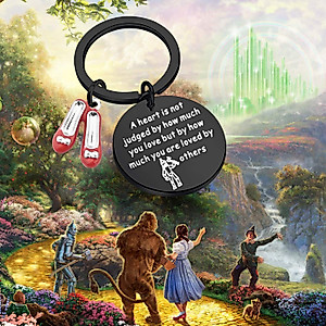 TGBJE Tinman Inspired Gift A Heart Is Judged By How Much You Are Loved By Others Keychian Kartoon jewelry (black heart keychain)