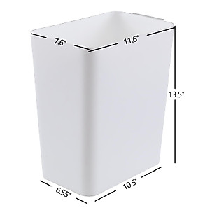 Xyskin 3 Pack Plastic Trash Wastebasket, Garbage Cans, Deskside Garbage Bin, White, 4.5 Gallon