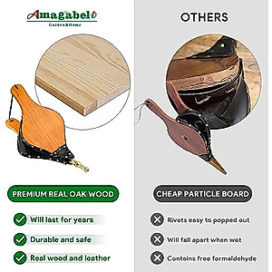 Amagabeli Fireplace Bellows 17"x 7.5" Air Blower Cast Nozzle for Outdoor Camping BBQ Grill Chimney Hand Bellow Pump Pit Barbeque Fire Tools Accessories ( Wooden Color)