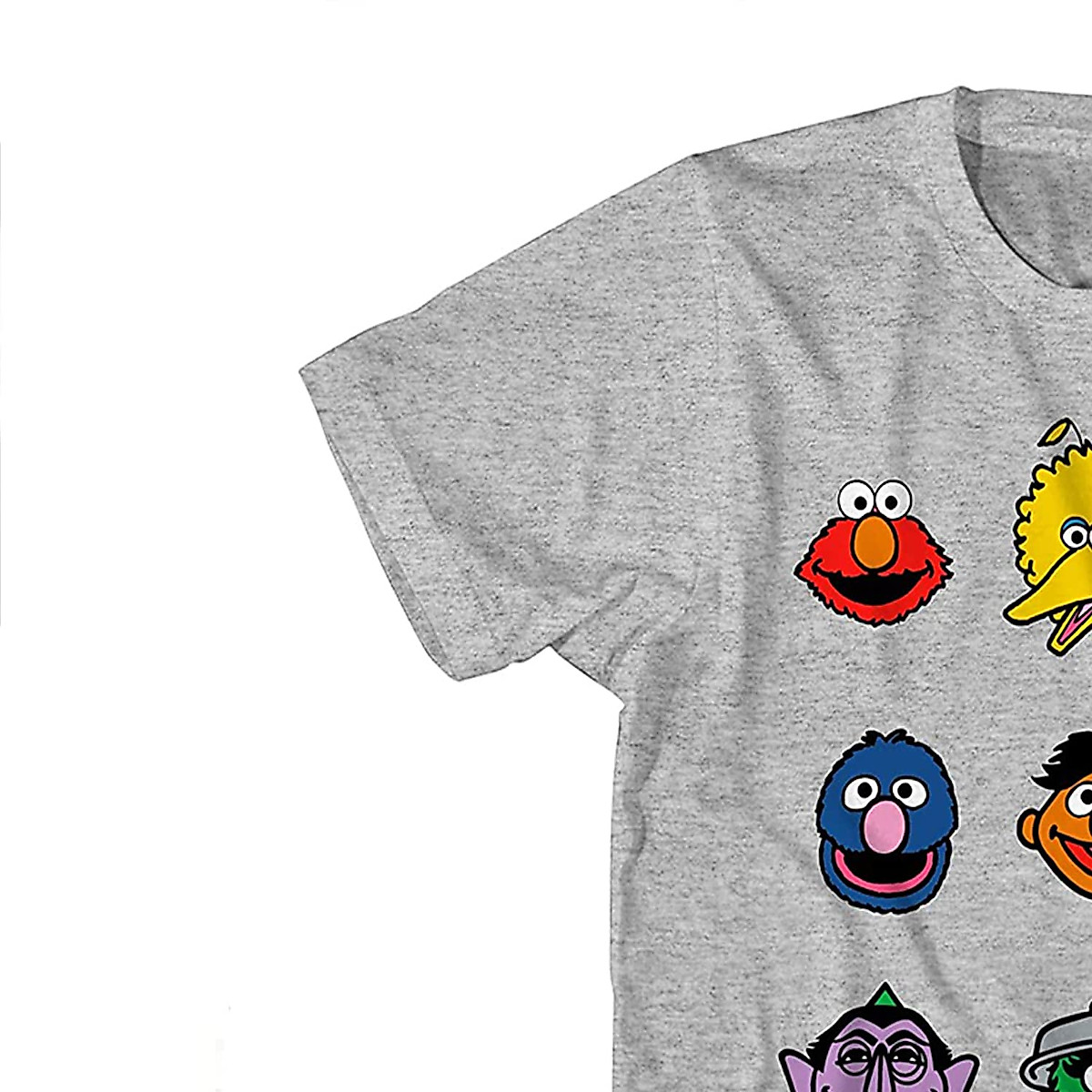 Sesame Street Mens Classic Shirt Elmo Cookie Monster Big Bird Tee T-Shirt (Heather Grey, X-Large)