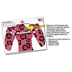 WraptorSkinz Skin Wrap compatible with Sony PS5 DualSense Controller Leopard Skin Pink (CONTROLLER NOT INCLUDED)