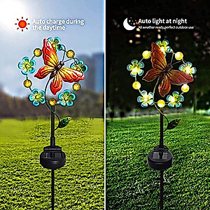 TSTGEE Solar Butterfly Lights Outdoor Yard Decorations Outdoor Flowers Solar Stake Lights Butterflies Outdoor Lights Waterproof for Garden Yard Lawn Patio Pathway(2 Pack)