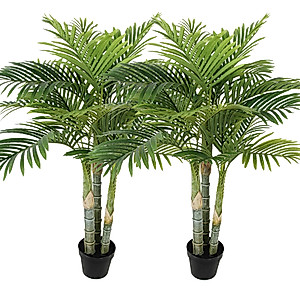 Artificial Golden Cane Palm Tree 4FT 15Leaves with Pot (Set of 2)