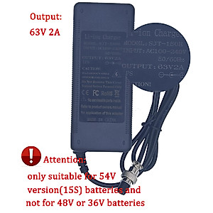 Suptopone Electric Scooter Charger 4 Prong for Ninebot S/S-MAX/Mini PRO/Mini lite, 63V 2A 4-Pin Connector Battery Charger Replacement Accessories with Ninebot by Segway Go Kart