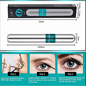 2 Pack Lash Cosmetics Mascara 5x Longer Lash Mascara, 2 in 1 Black Mascara Waterproof Mascara Volume and Length Eye Cosmetics Long-Lasting Natural Liquid Eyelash Mascara Black Makeup