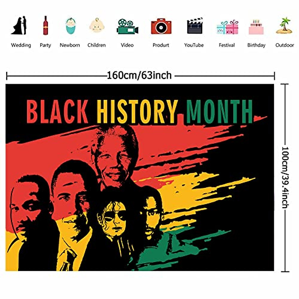 Black History Month Banner Backdrop Party Decorations - African BHM Worthwhile Commemoration National Black History Background Banner Decor Supplies