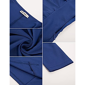 GRACE KARIN Women's Business Pencil Dress Office Long Sleeve Cocktail Dress Wedding Guest Blue S