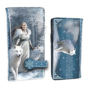 Nemesis Now Winter Guardians Anne Stokes Embossed Purse 18.5cm Blue, PU