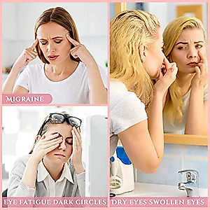 Hicarer 2 Pcs Jade Eye Mask Rose Green Jade Stone Eye Mask Facial Cooling Mask for Alleviate Puffiness Massage Relax Wrinkles Relieve Migraine Meditation Beauty