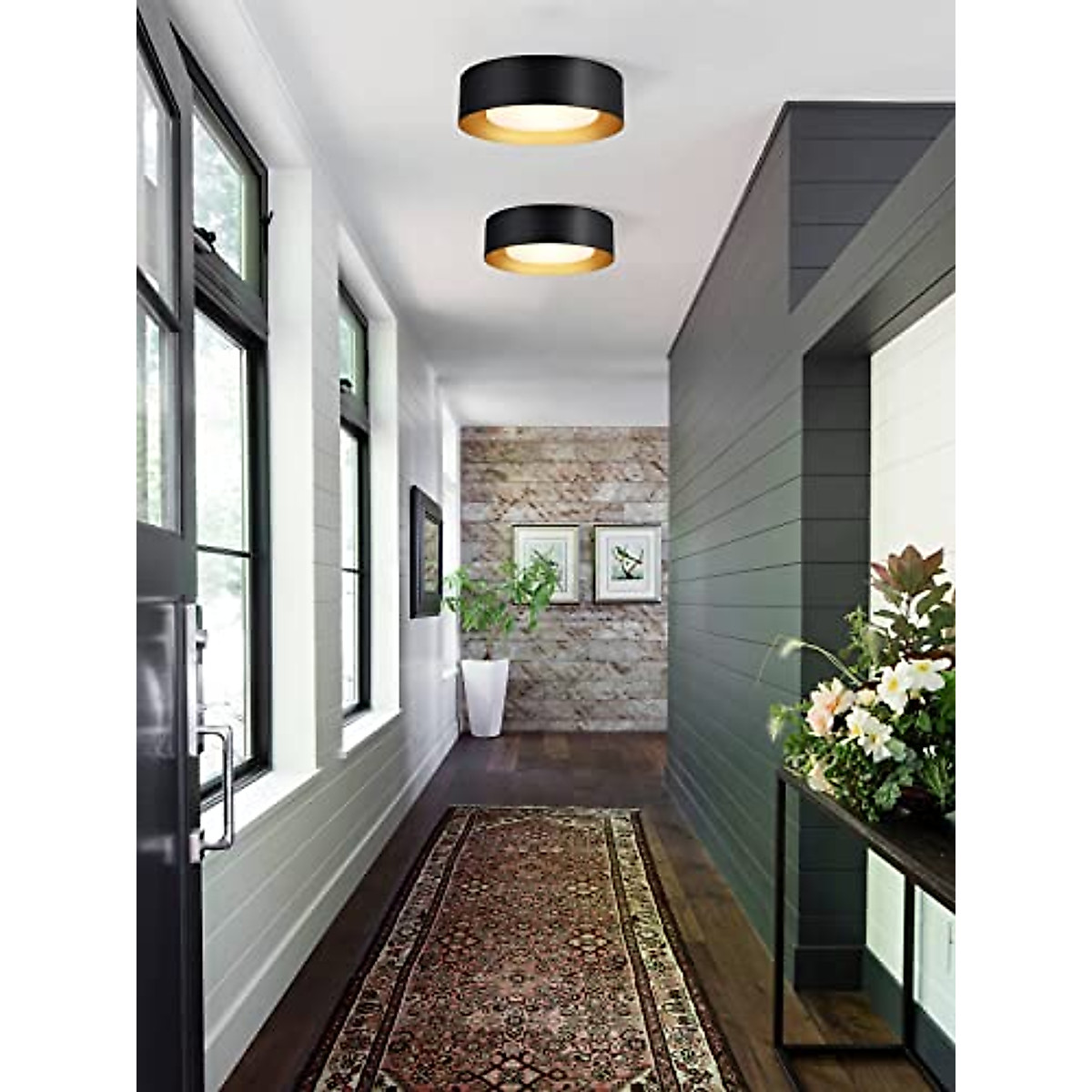 Vikaey Modern Flush Mount Ceiling Light & White Dimmable LED Ceiling Light