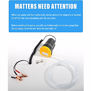 Zlirfy Oil Change Pump Extractor,12V 60W Oil Fluid Pump Extractor Scavenge Oil Suction Pump,Diesel Fluid Scavenge Suction Oil Transfer Pump,Oil Change Pump for Car Boat Motorbike Tractor Truck RV ATV