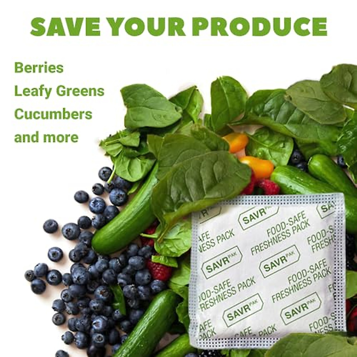 SAVRpak Freshness Packs keep your produce fresh and tasty 2-4X longer. SAVRpak is food-safe and certified for use with organics (20)