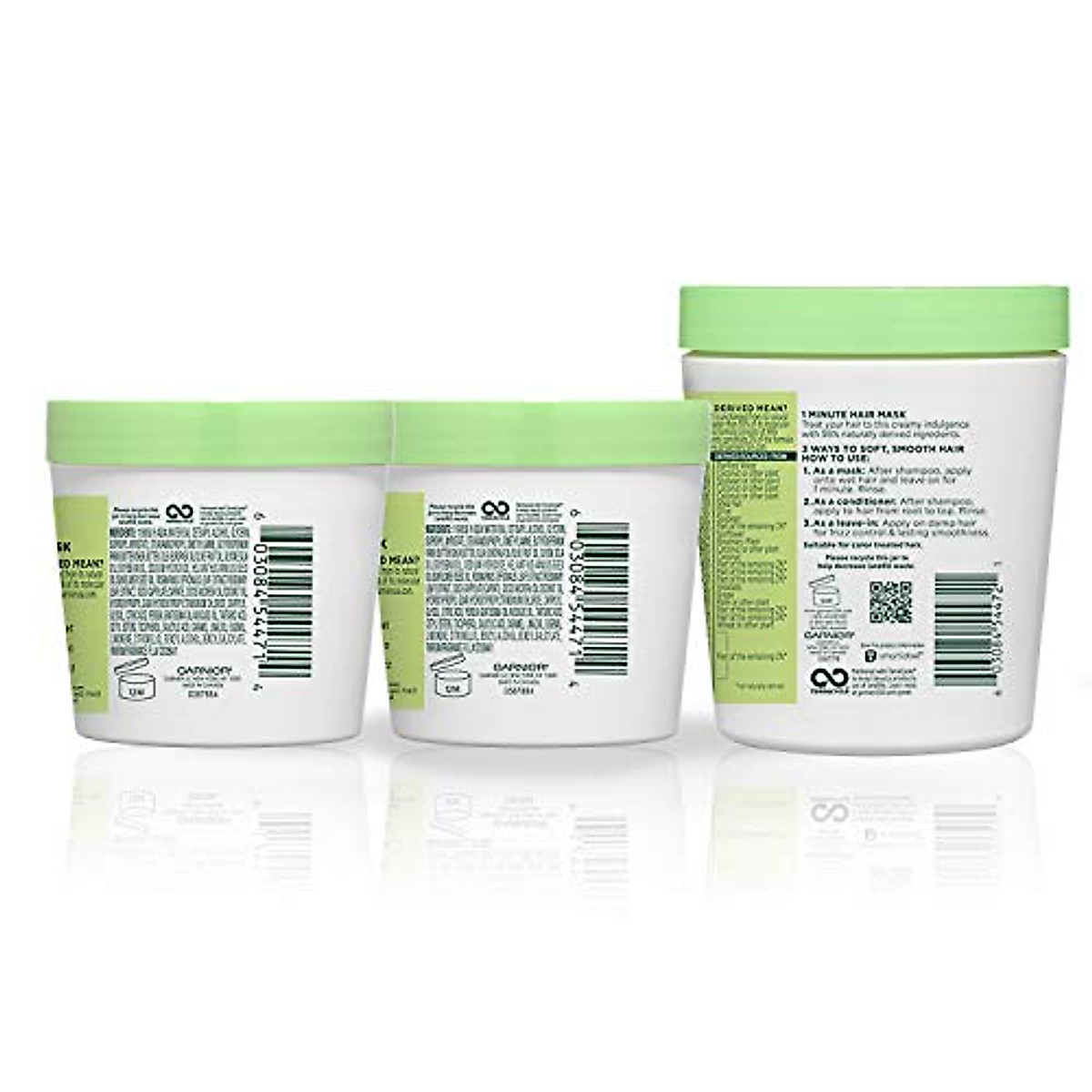 Garnier Fructis Hair Care Smoothing Hair Mask Treatment with Avocado Extract, Vegan, Paraben and Silicone-Free, (amount)