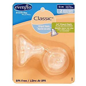 Evenflo 2 Pack Classic Anatomic Nipple, Fast Flow
