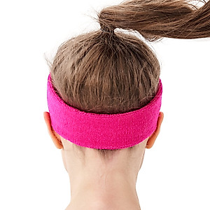 Mallofusa ? 10 PCS Cotton Sports Basketball Headband / Sweatband Head Sweat Band/Brace Gift Party Outdoor Activities (Pink)