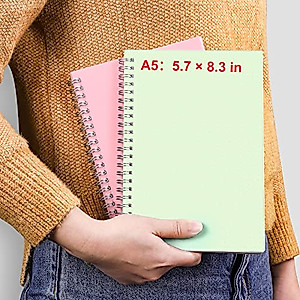 RETTACY Spiral Notebook Dotted Bullet Grid Journals - 3 Pack Dotted Journal with 480 Pages,Plastic Hardcover,100gsm Thick Dotted Paper,5.7"x 8.3"