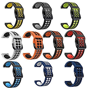 KAVJU 20mm, 22mm Watchband Strap Silicone Smart watch Bracelet Gear Band (Color : 10, Size : 22mm)