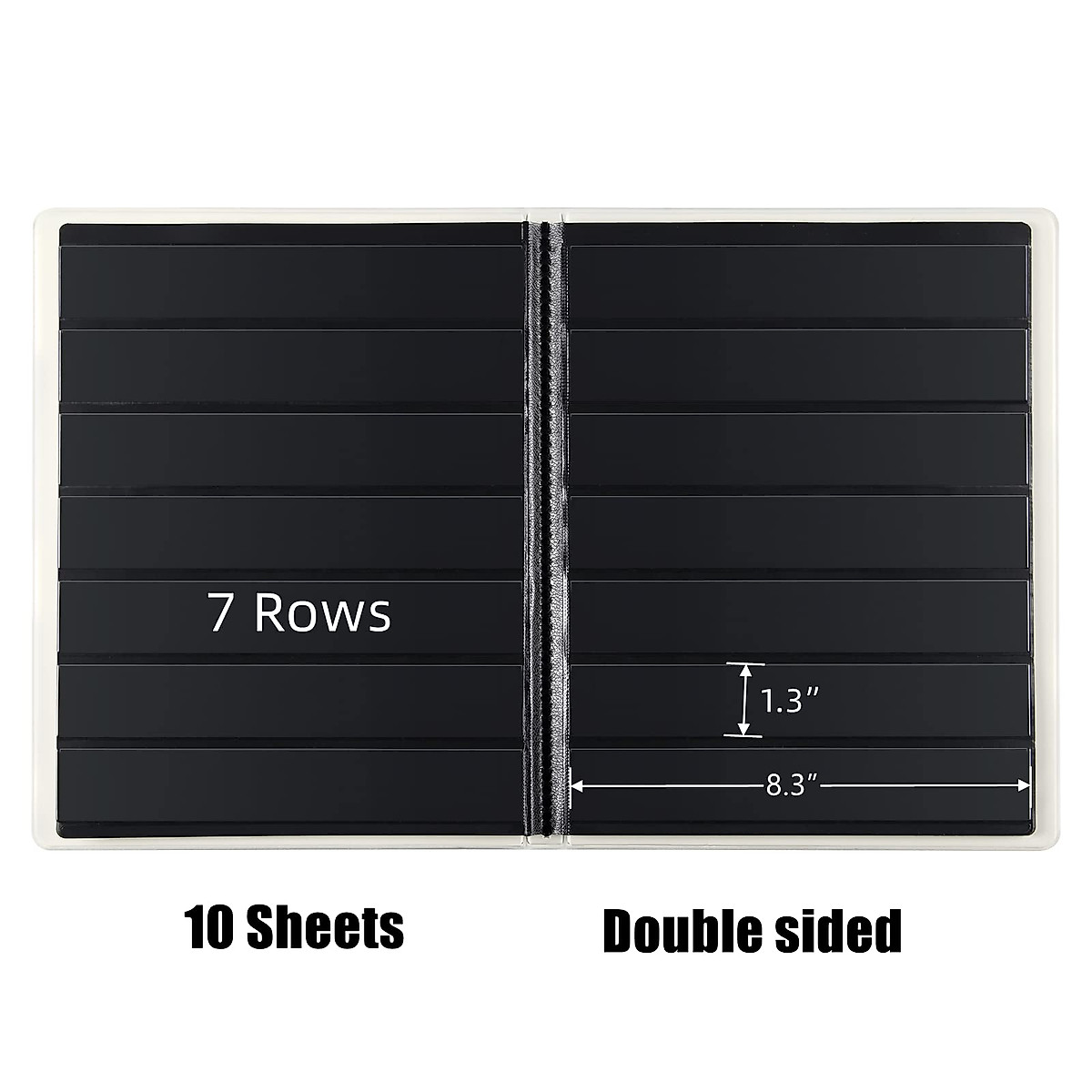 MUDOR Stamp Collecting Album, 7 Rows Pockets Stamp Book for Collectors, 10 Sheets Stamp Stockbook