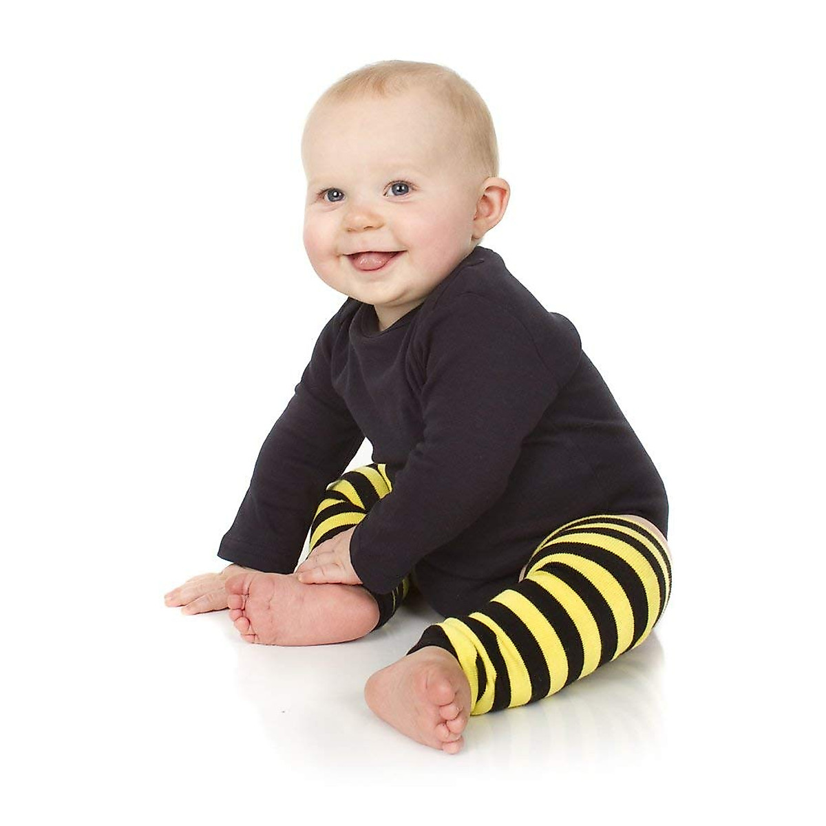 juDanzy Christmas and Halloween baby and toddler Leg Warmers for Girls and Boys (One Size, Bee Stripe)
