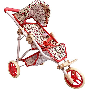 Baby Doll Stroller for Dolls | Play Toy Doll Stroller for Toddlers 3 Year Old Girls Gift | Push Pram Baby Stroller for Dolls, Babydoll Stroller Jogger Baby Carriage for Dolls (Quality Floral Print)
