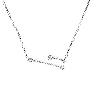 PAVOI 14K White Gold Plated Astrology Constellation Horoscope Zodiac Necklace 16-18" - Taurus