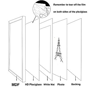 LUCKYLIFE 16x20 Frames, 16x20 Picture Frame for Wall, Display Pictures 11x14 with Mat or 16x20 without Mat, Pack of 2, Rustic Brown