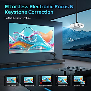 Projector, GooDee 2021 G500 Video Projector 6000L, 1080P and 200" Supported Portable Movie Projector with 50,000 Hrs Lamp Life, Home Theater Projector Compatible with TV Stick, HDMI, Phone (YG420)