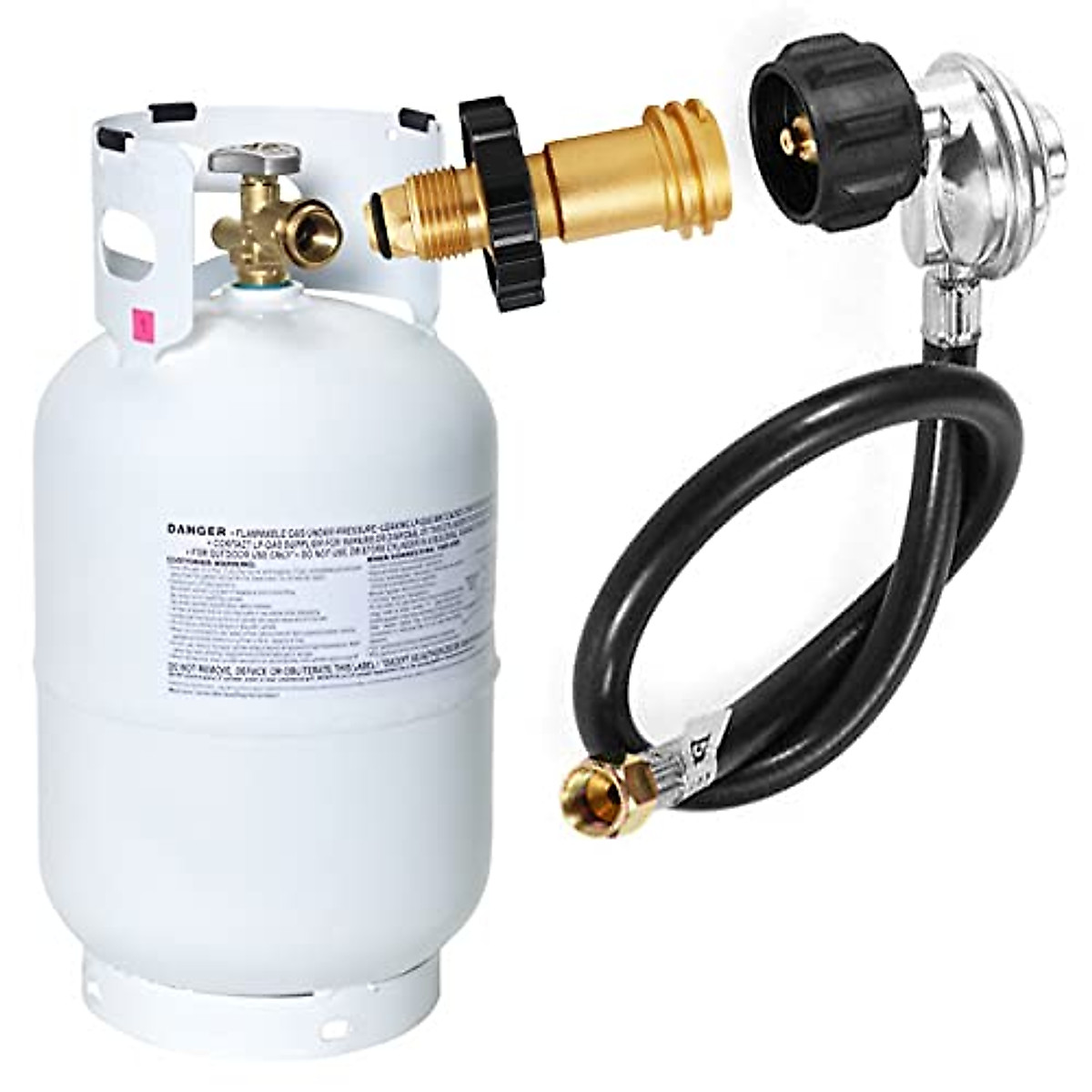 Uenede Brass Propane Tank Adapter with Wrench Converts POL LP Tank Service Valve to QCC1/Type1 Hose or Regualtor Old to New Type Connection