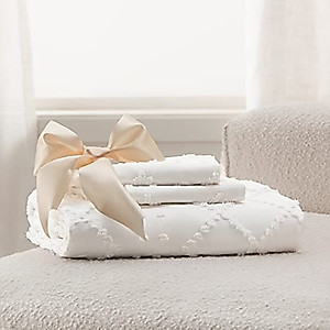 Bedsure Duvet Cover King Size - King Duvet Cover Set, Boho King Bedding Set for All Seasons, 3 Pieces Embroidery Shabby Chic Home Bedding Duvet Covers (White, King, 104x90)