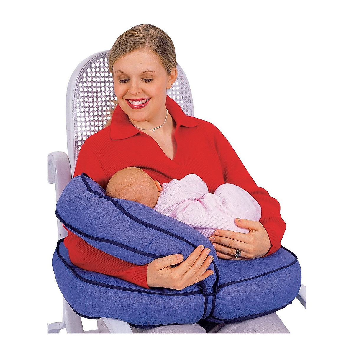 Leachco Natural Boost - Adjustable Nursing Pillow - Denim, 1 Count (Pack of 1)