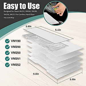 EGR 22 Pack Vacmop Pads Refills for Shark, Disposable Vacmop Replacement Pads Compatible with Shark Vacmop VM252 VM251 VM200 VM190 VM250 VC205 Vacuum Mops