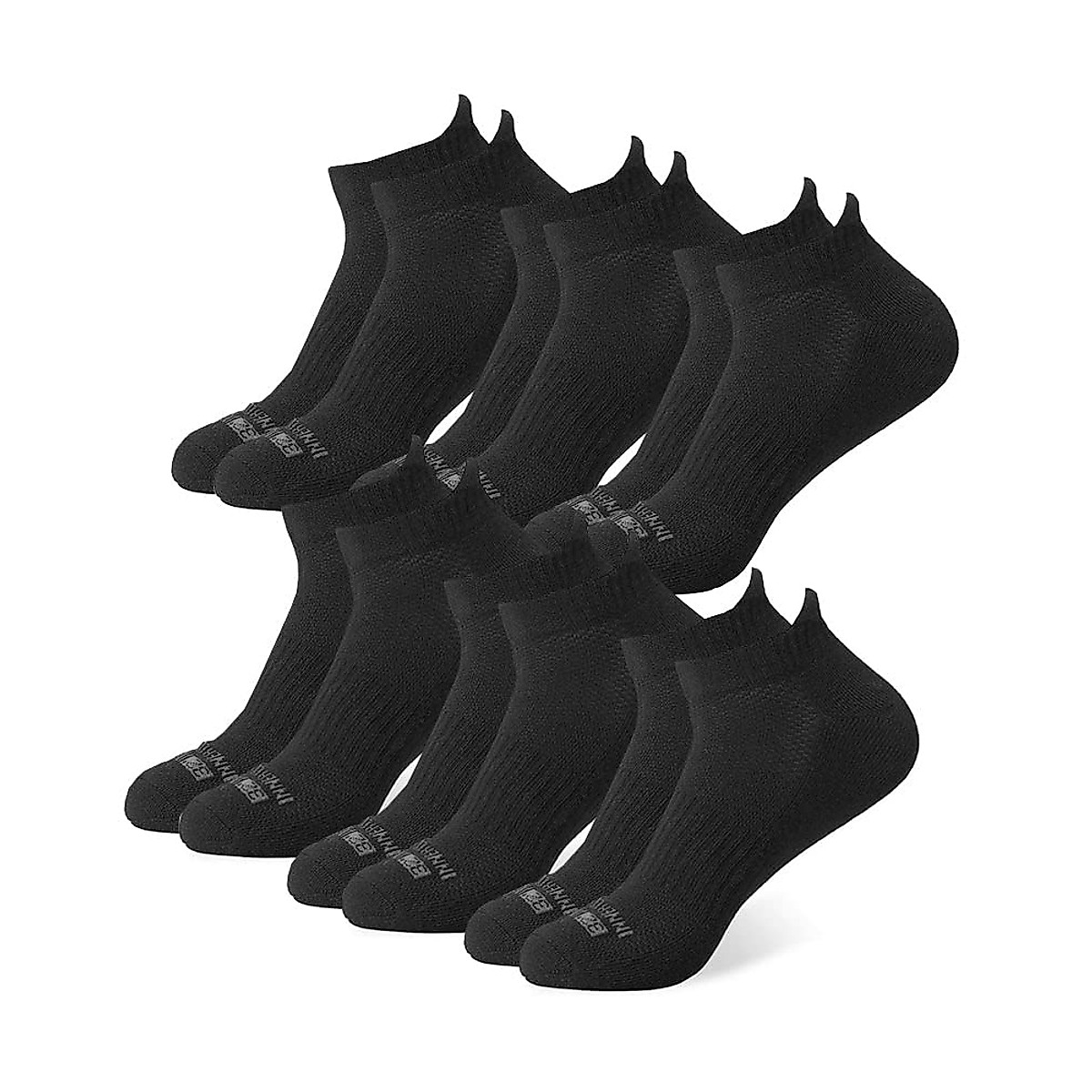 32 DEGREEES Men's 6 Pack Comfort Ankle Socks | Anti-Odor | Cushioned Heel | Arch Support | Active | Casual | Work, Black, Medium