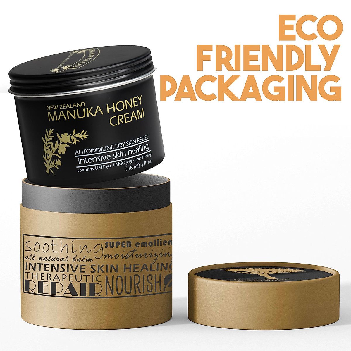 BALM OF GILEAD Manuka Eczema Honey Cream - Moisturizer for Sensitive Skin, Eczema, Psoriasis & Dermatitis - Manuka Honey Ointment, Grassfed Tallow