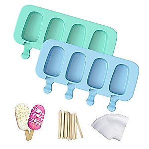Popsicles Molds, Ozera 2 Pack Homemade Cake Pop Molds, Reusable Silicone Popcical Molds Maker Ice Pop Cream Molds Cakesicle Molds
