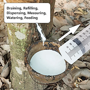 AKOLAFE 2 Sets of 500ml Syringe with 51.2 Inch Tube, Needle, Adapter, Plastic Syringe with Needle, Large Syringe for Liquid, Resin, Oil, Draining, Refilling, Dispensing, Measuring, Feeding