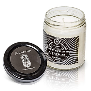Dickens Cider- Funny Apple Bourbon Cider Scented Jar Candle Fall- 6 Ounce- 40 Hour Burn