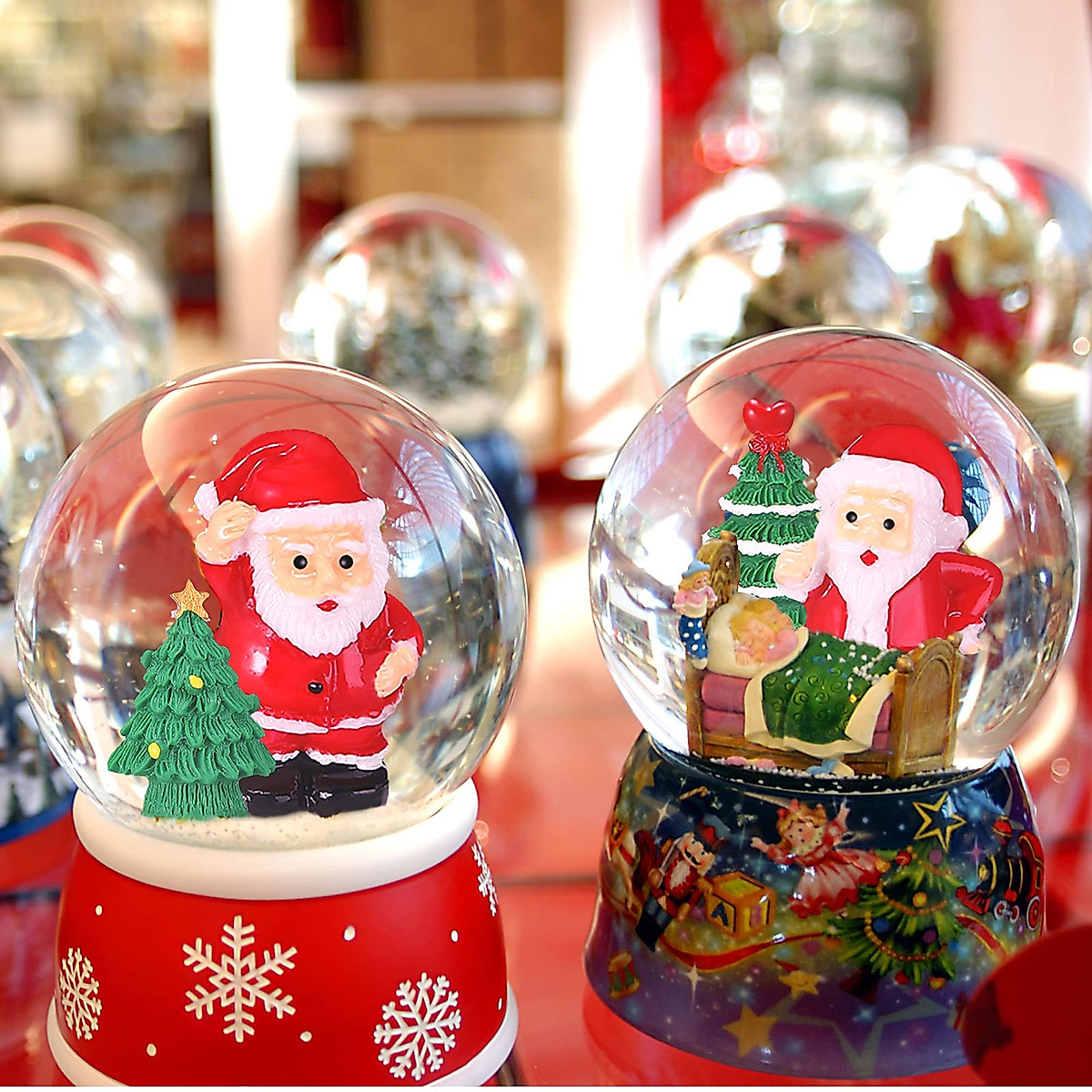 Blulu 25 Pieces Mini Christmas Santa Claus Figure Miniature Christmas Figurines Bulk Christmas Ornaments Xmas Mini Snowmen Santa Claus for Snow Globe Crafts DIY Snowy Dollhouse Decoration