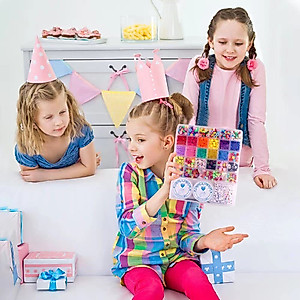 JOICEE Bracelet Making Kit Pony Beads fruite Flower Polymer Clay Beads Smile Face Beads Letter Beads for Jewelry Making, DIY Arts Earring and Crafts Gifts for Girls Age 6 7 8 9 10-12