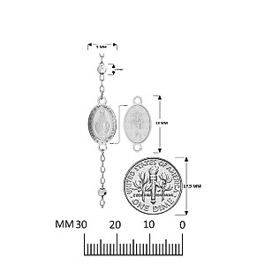 TURQ N TAUPE 925 Sterling Silver Bead Station Bracelet for Women - everyday wear gifts for her 7.5 inches - Rosary Bracelet