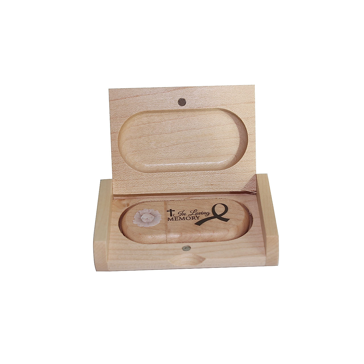 Custom Sympathy Condolence Gift 8GB Wood USB Flash Thumb Drive with Box for Loss of Loved One, Memorial Bereavement Gift 8GB USB Memory Stick for Loss of Father/Mother/Husband/Wife - 8GB Maple X 1PC