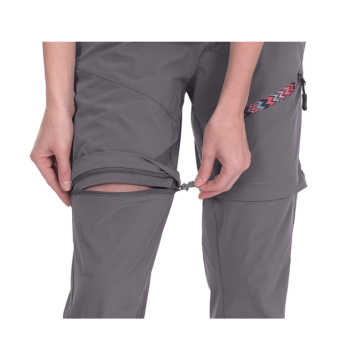 Little Donkey Andy Women's Hiking Pants Lightweight Convertible Zip-Off Pants Quick Dry UPF 50 Steel Gray Size 2XL