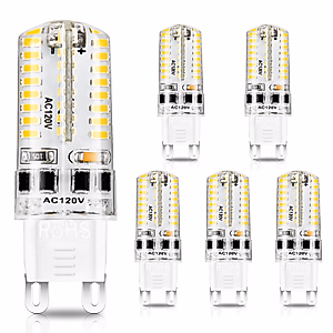 YGS-Tech Dimmable G9 LED Bulbs, 4W(35W Halogen Equivalent), 3000K Warm White, CRI80, G9 Base Bulb for Chandelier, Interior Decoration Lighting, Commodity Display Lighting, 6-Pack