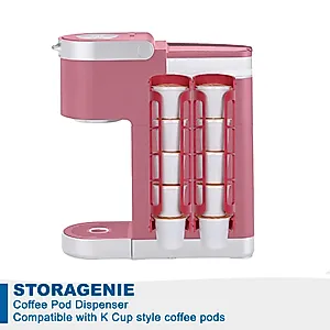 STORAGENIE Coffee Pod Holder for Kerig Kcup, Side Mount K Cup Storage, Coffee Pod Organizer, Perfect for Small Counters (2 Pack| For 10 K Cups,Red)
