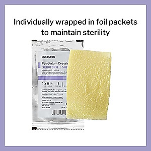 McKesson Xeroform Petrolatum Dressing - Impregnated Gauze Dressings for Burn and Wound Care - 1 in x 8 in, 8 Pack