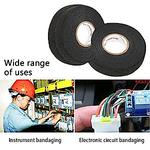 Wire Loom Harness Tape, Wiring Harness Cloth Tape, Adhesive Fabric Tape, High Temperature Resistant Automotive Wiring Harness Tape,(19 mm X 13m,3 Rolls)