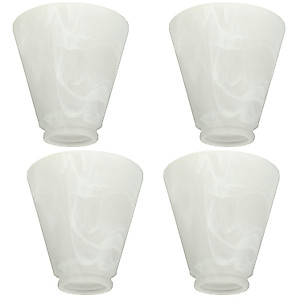 Pack of 4 Alabaster Transitional Style Shade, Transitional Style Replacement Glass Shade, XIDING Ceiling Fans Glass Shade, with Standard 2-1/8" Fitter Size, 4-4/5" high, 4-4/5" Diameter